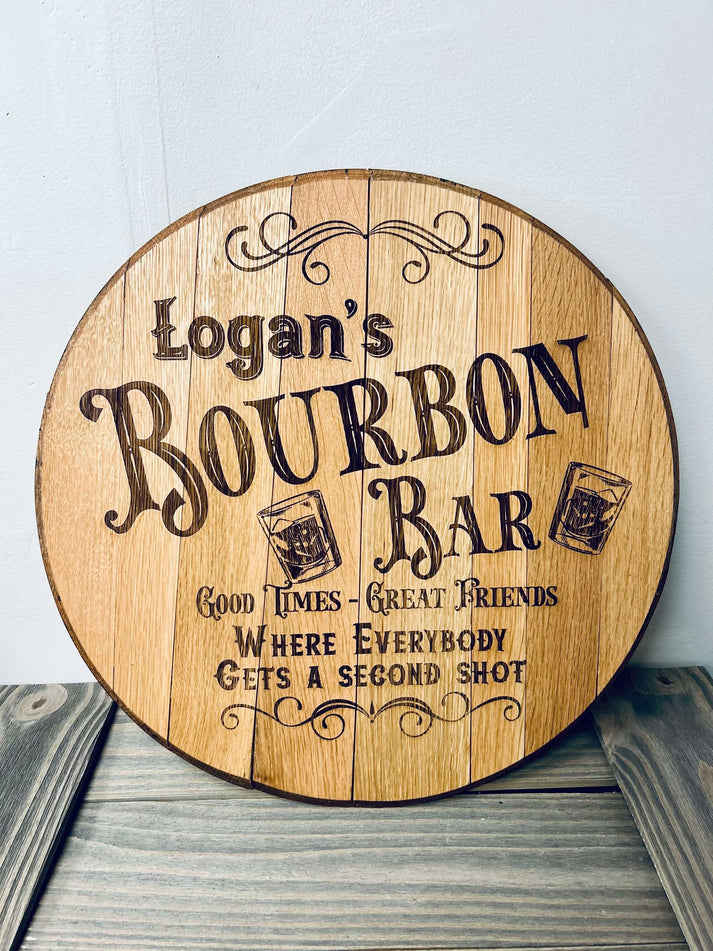Engraved Bourbon Barrel Heads - KY Custom Engraving